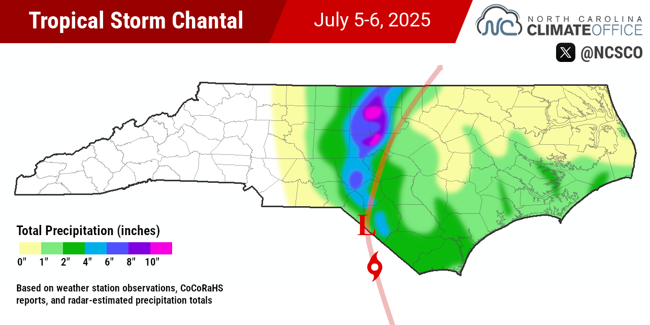 Rapid Reaction: Tropical Storm Chantal Soaks Central North Carolina ...